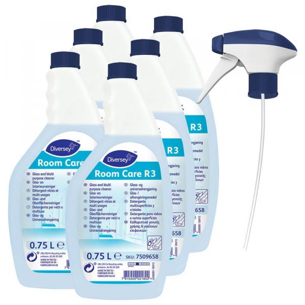Diversey PAKIET Room Care R3 do mycia szyb 6x750ml + spryskiwacz ...
